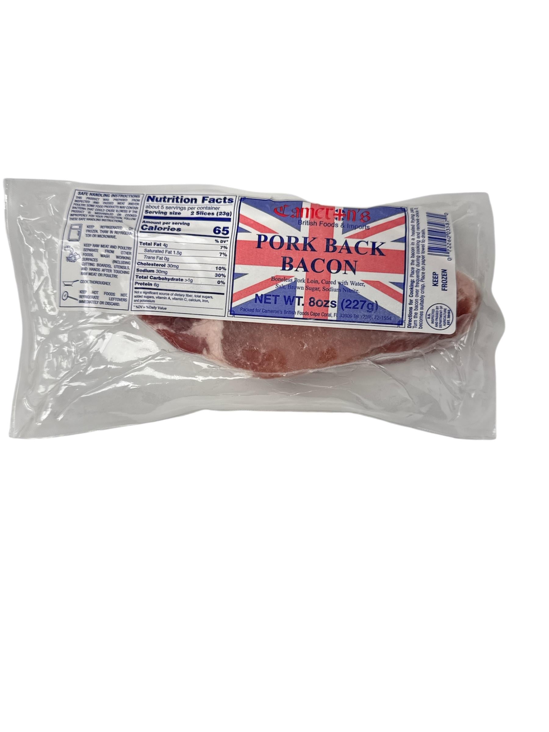 Cameron's Back Bacon (8oz) | Frozen | Mason's British Market – Masons ...